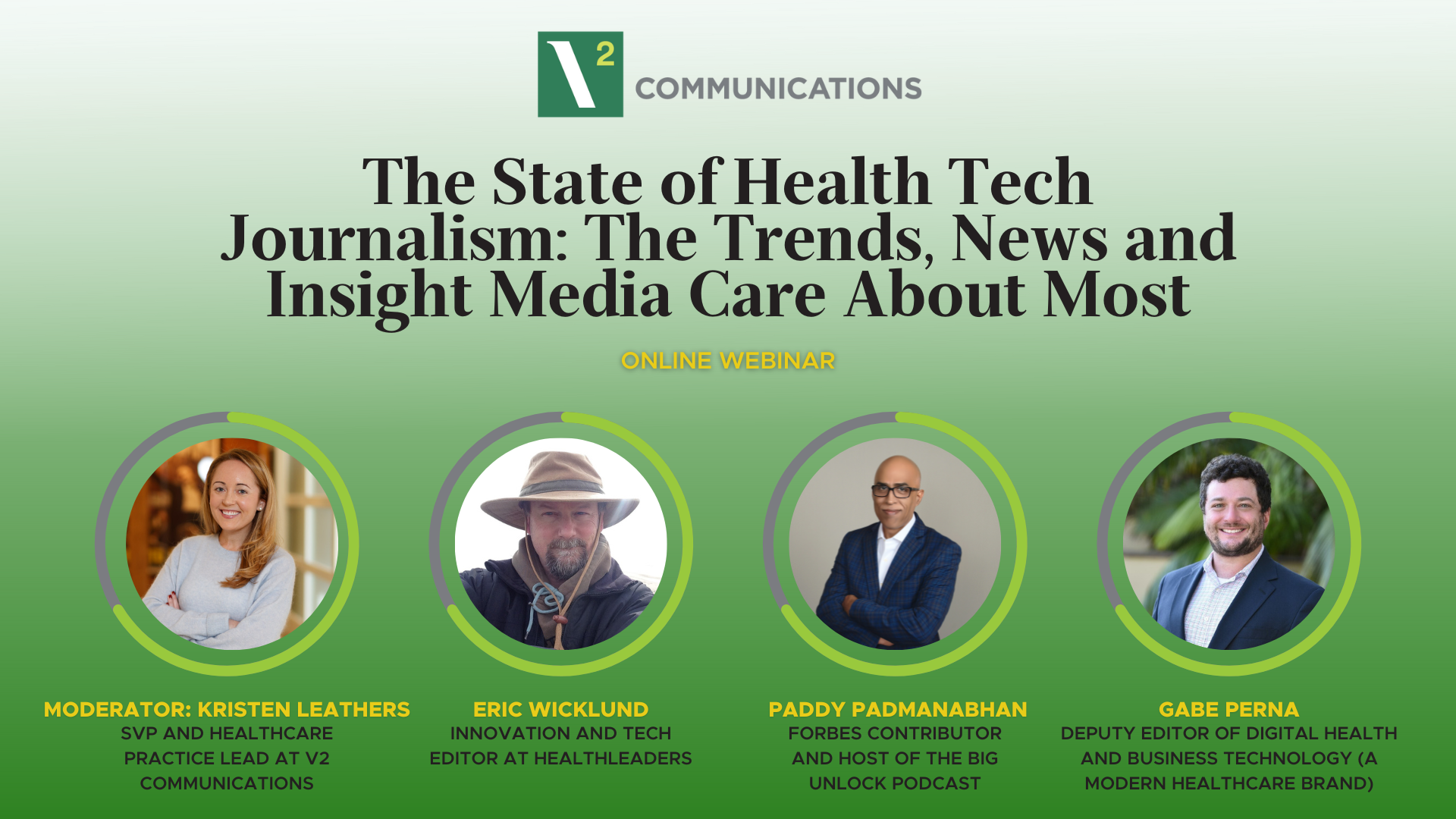 Webinar: The State of Health Tech Journalism - V2 Communications
